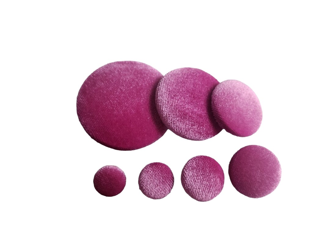 Hand Covered Orchid Pink Velvet Shank Buttons for Coats Blazer Jackets ...
