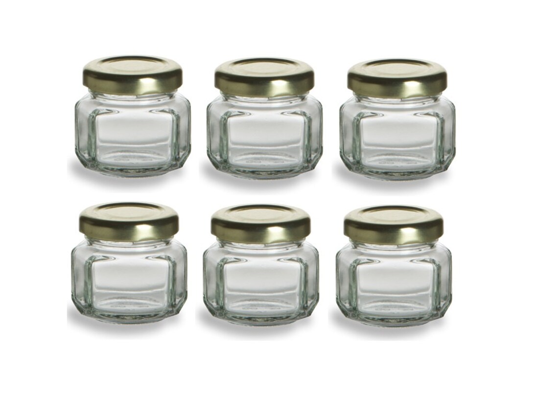 6 1.5 Oz Mini Glass Jars for DIY Wedding Jam Jelly Honey - Etsy