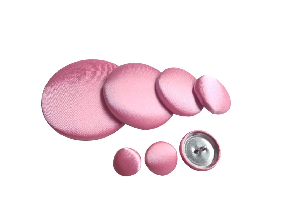 Candy Pink Silk Satin Buttons With a Shank - Elegant Handmade Touch for ...