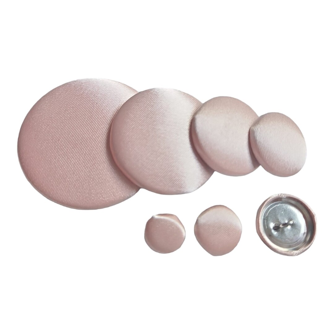 Light Peach Silk Satin Buttons With a Shank - Elegant Handmade Touch ...