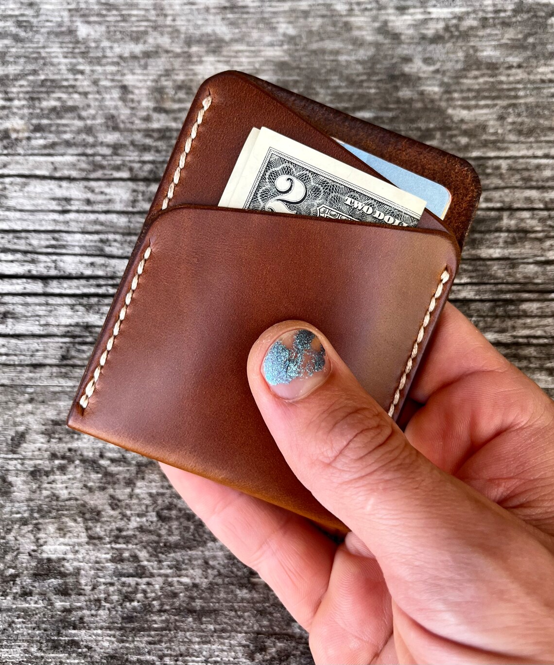 Monedero minimalista Monedero de bolsillo delantero Monedero - Etsy España