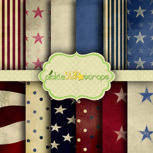 Wood Digital Paper Backgrounds America Independence Day 4th of | Etsy
