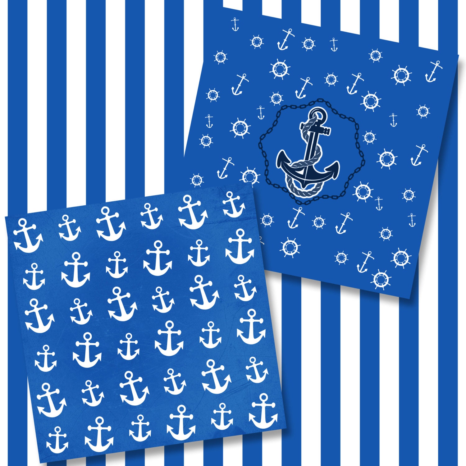 Craft Papers 8.5x11 Nautical Papers Nautical Printable Nautical ...