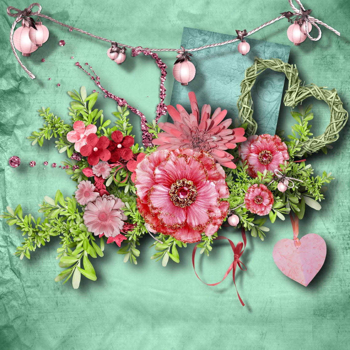 DELIGHTFUL Flower Scrapbooking Kit Floral Printable Flower | Etsy