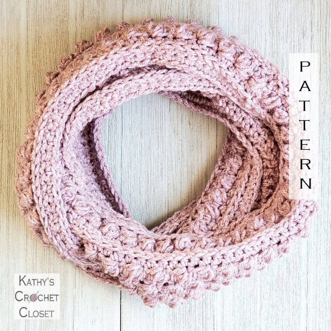 Posh Puffs Infinity Scarf - Crochet Puff Stitch Circle Scarf PATTERN ...