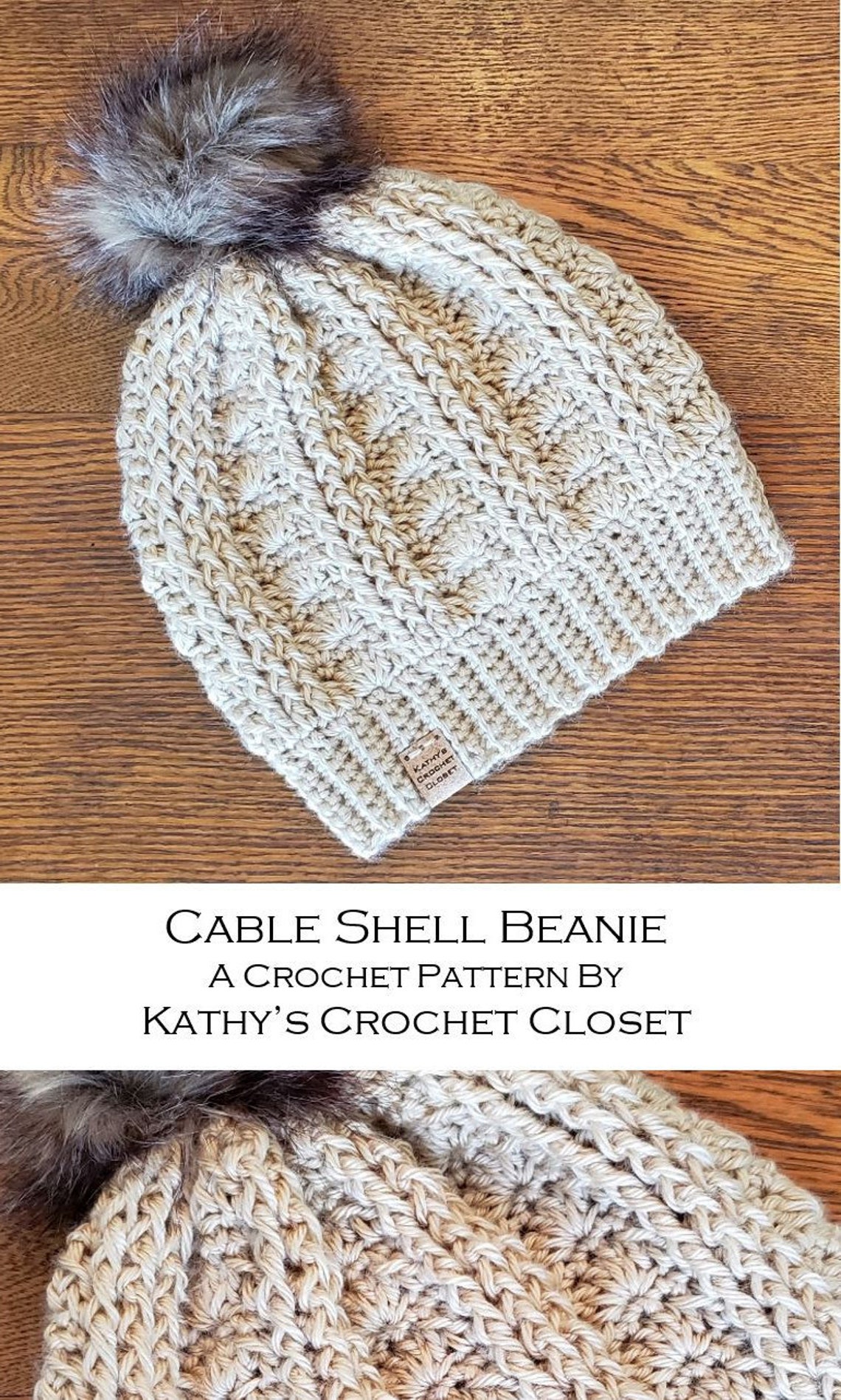Crochet Beanie PATTERN Cable Shell Beanie Crochet Hat - Etsy