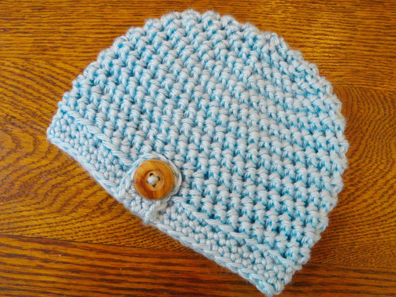 Crochet Baby Cocoon Pattern Herringbone Button Baby Beanie & - Etsy