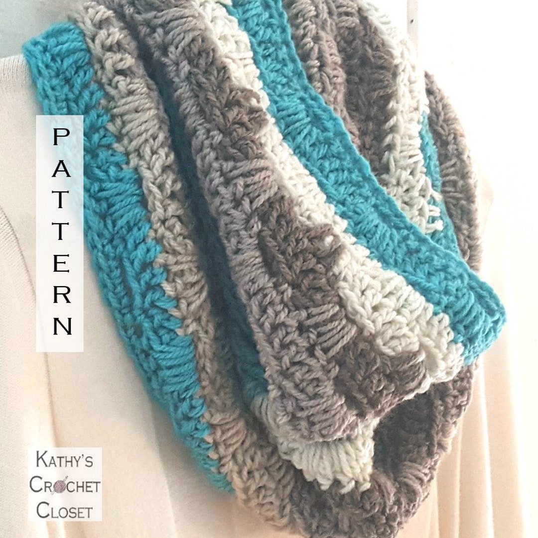 Crochet Scarf PATTERN - Cake Scape Infinity Scarf - Caron Cakes Scarf ...