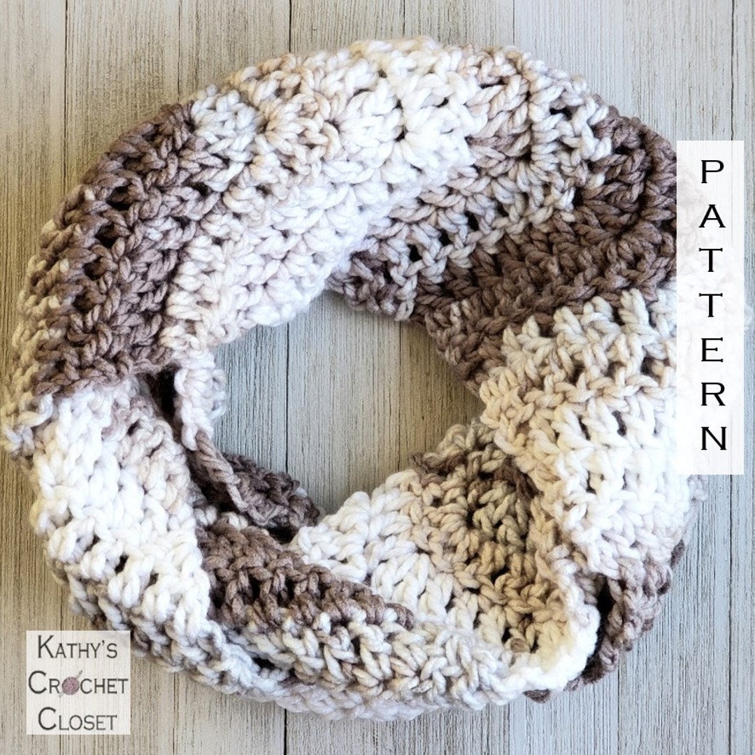 Crochet Infinity Scarf PATTERN - Quick Chevron Infinity Scarf - Circle ...
