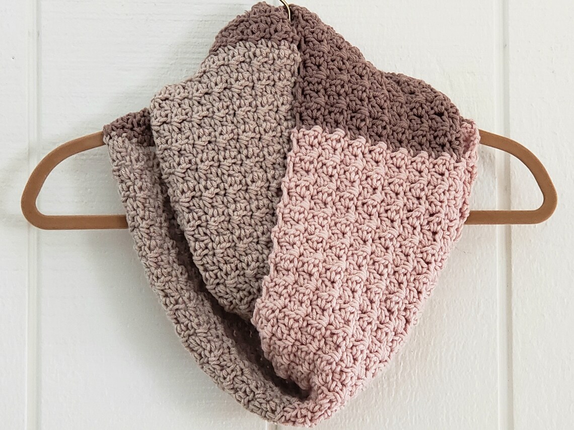 Crochet Scarf PATTERN Color Block Infinity Scarf DIY - Etsy