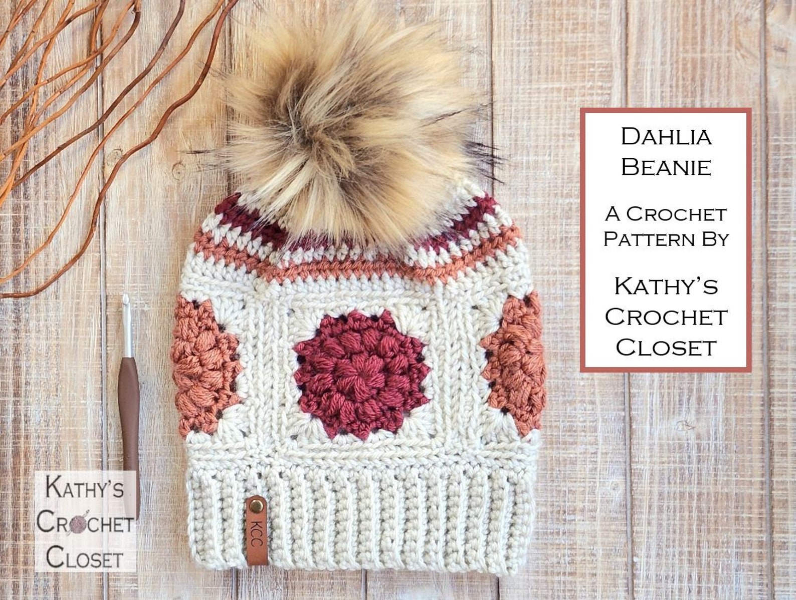 Crochet Beanie PATTERN Dahlia Beanie Crochet Hat Pattern - Etsy