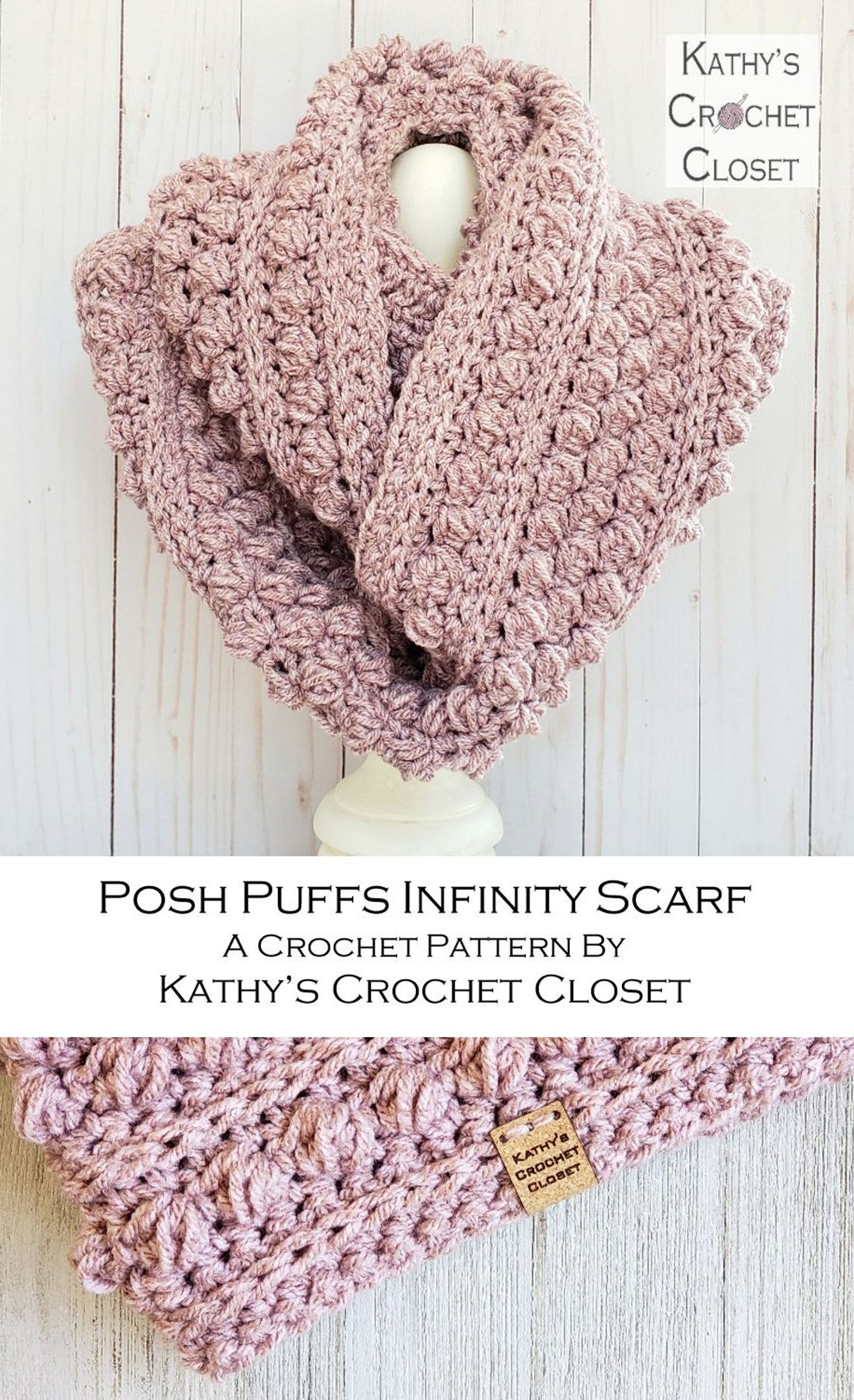 Crochet Scarf PATTERN Posh Puffs Infinity Scarf Crochet | Etsy