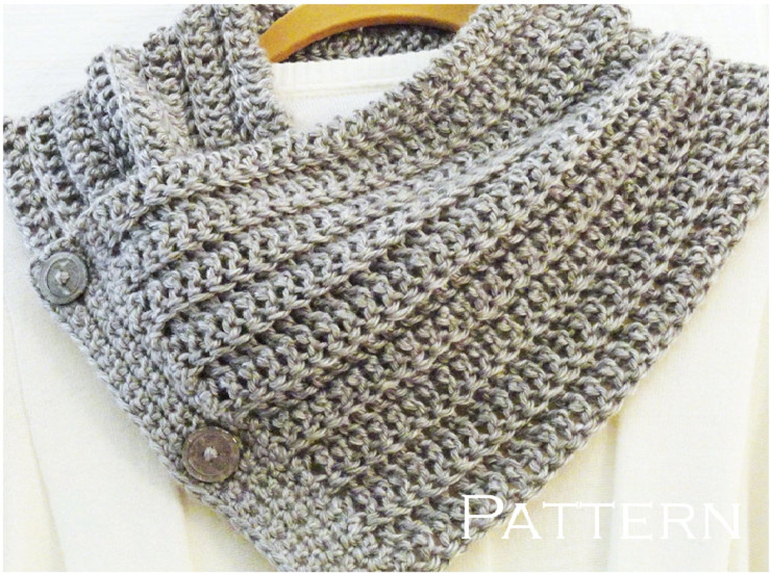 Crochet Scarf PATTERN Beehive Button Cowl Button Scarf - Etsy