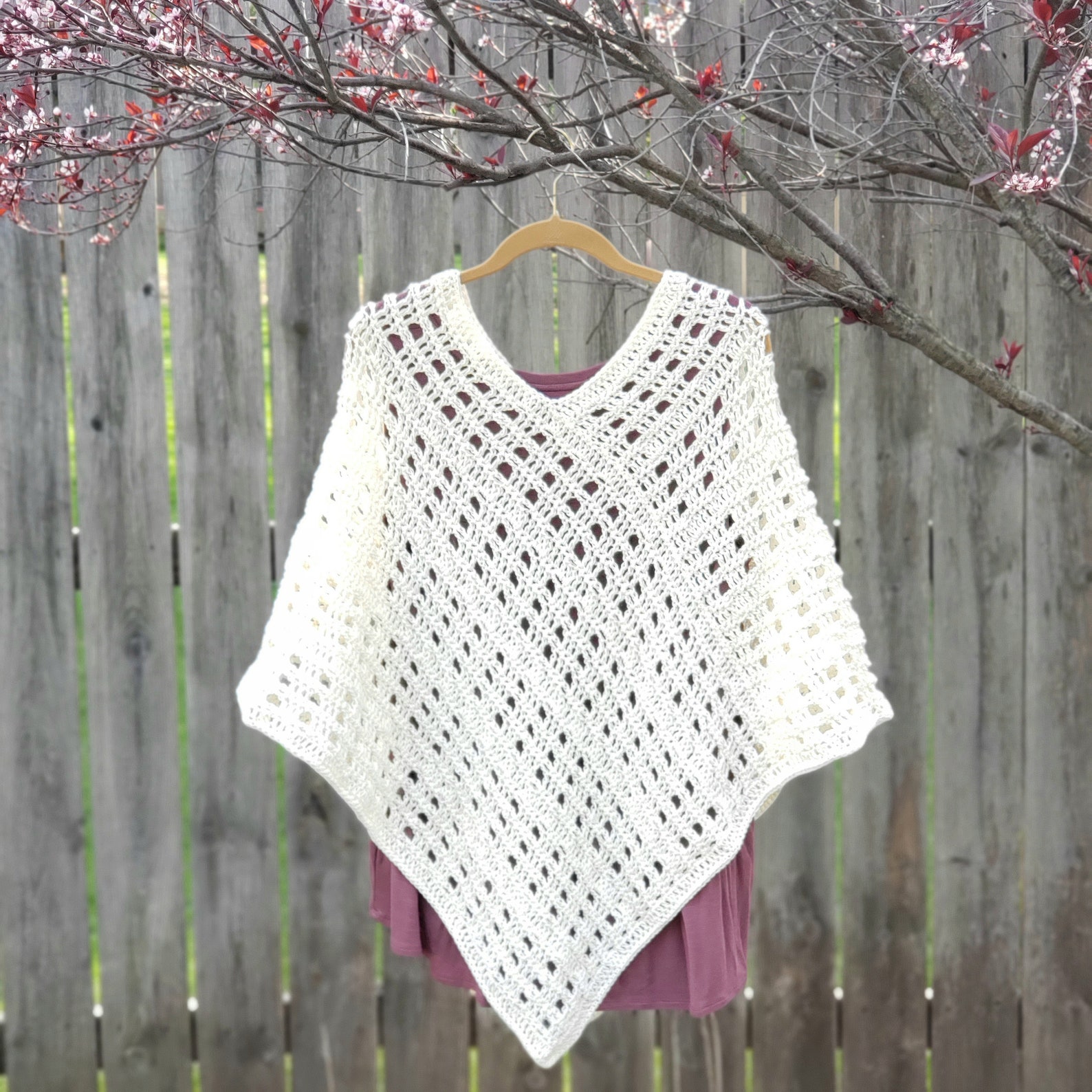 Spring Retreat Poncho - Crochet Openwork Light Weight Poncho PATTERN ...