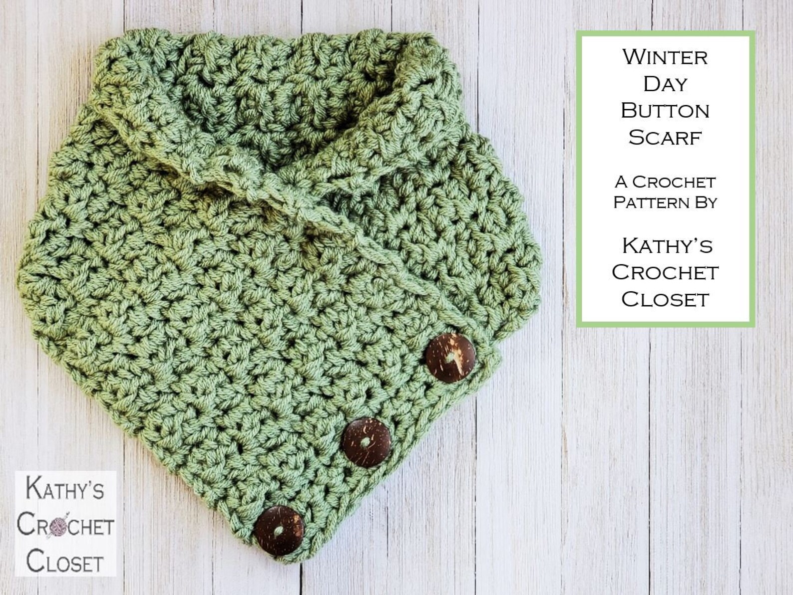 Crochet Scarf PATTERN Winter Day Button Scarf DIY Crochet - Etsy
