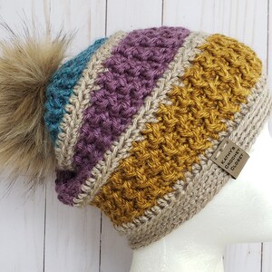 Crochet Hat PATTERN - Crooked Post Beanie - Crochet Beanie Pattern ...