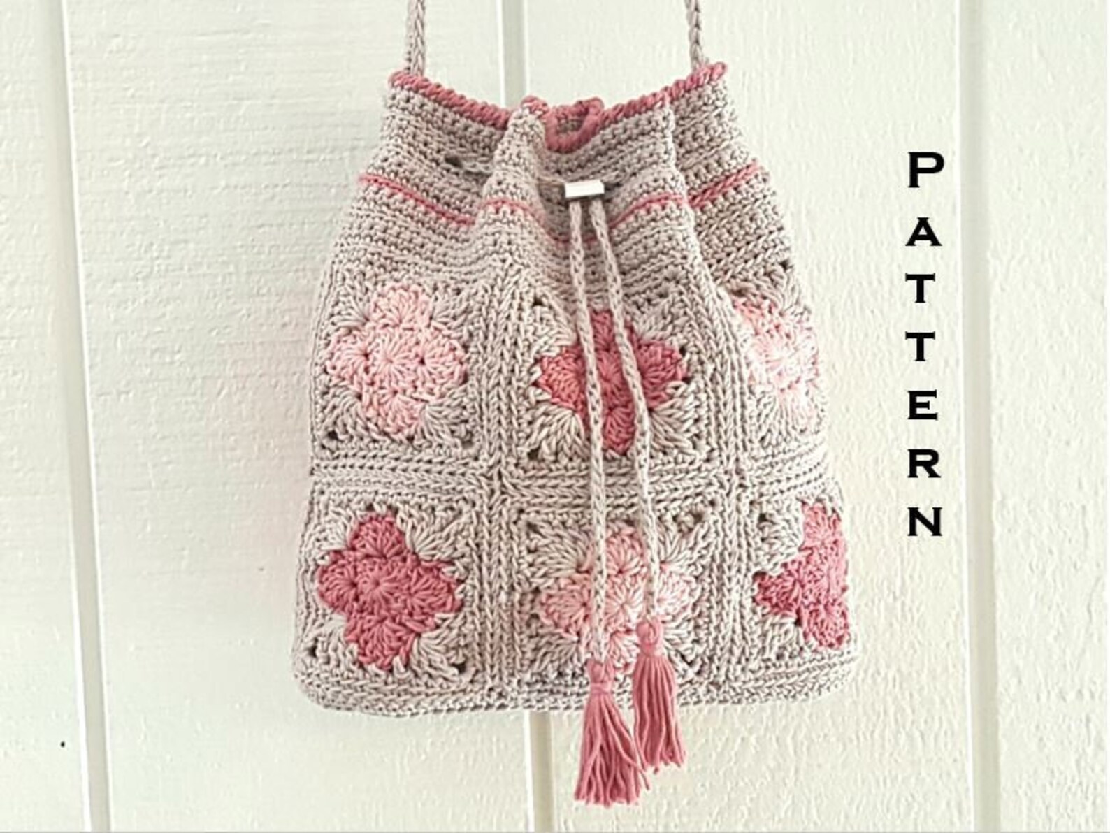 Crochet Bag PATTERN Quatrefoil Drawstring Bag Drawstring - Etsy