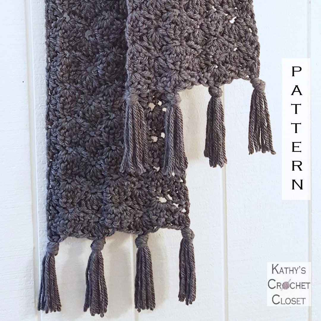 Crochet Scarf Pattern - Wavy Shells Super Scarf - Chunky Scarf Pattern ...
