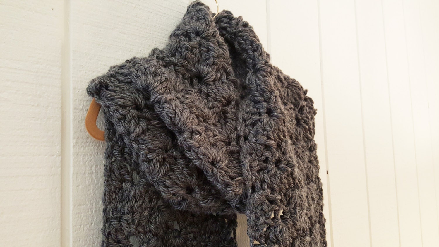 Crochet Scarf Pattern Wavy Shells Super Scarf Chunky Scarf - Etsy
