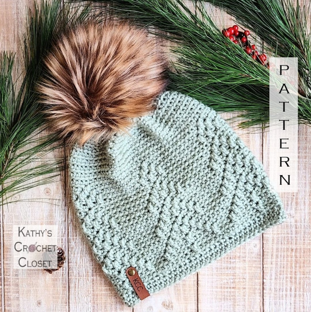 Pine Woods Beanie - Crochet Raised Design Pine Tree Hat PATTERN (PDF ...