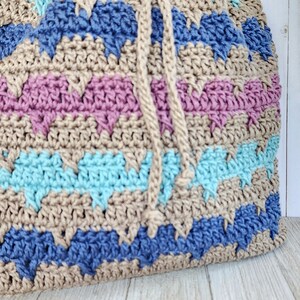 Day Trip Drawstring Bag - Crochet Striped Purse PATTERN (PDF Download ...
