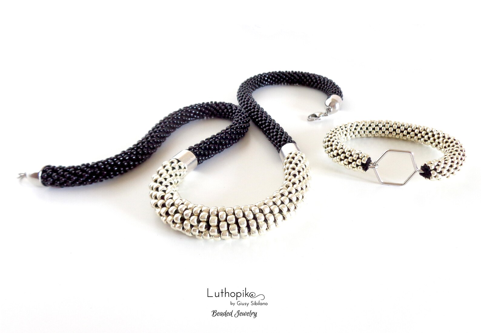 Black Rope Necklace // Crochet Necklace // Aluminum Necklace | Etsy