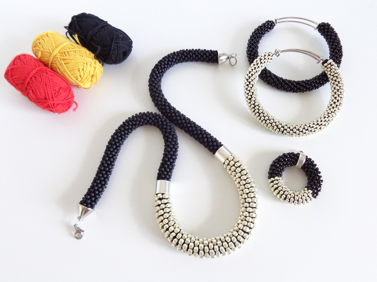 Black Rope Necklace // Crochet Necklace // Aluminum Necklace | Etsy