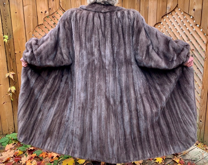 Vintage Grey Smokey Grey Mink Coat Full Length Women’s Mink Coat Size ...