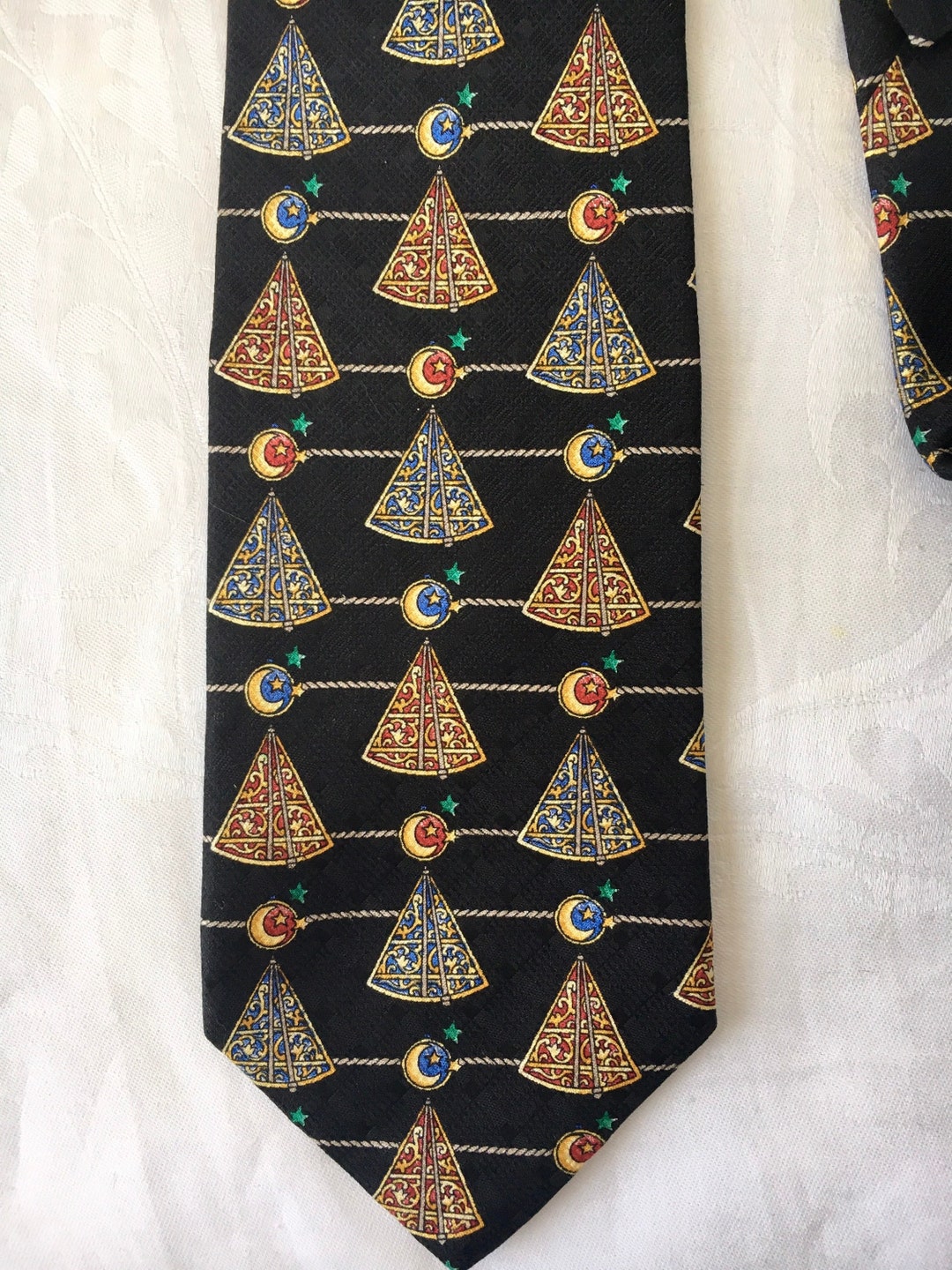 Vintage Christian Dior Silk Tie Moon Star Pattern - Etsy