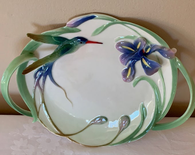 Franz Porcelain Hummingbird Handled Tray Long Tailed Hummingbird - Etsy