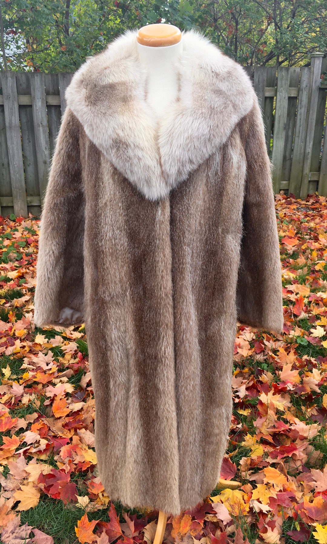 Vintage Fur Coat Nutria Arctic Fox Fur Coat Plush Collar Full - Etsy