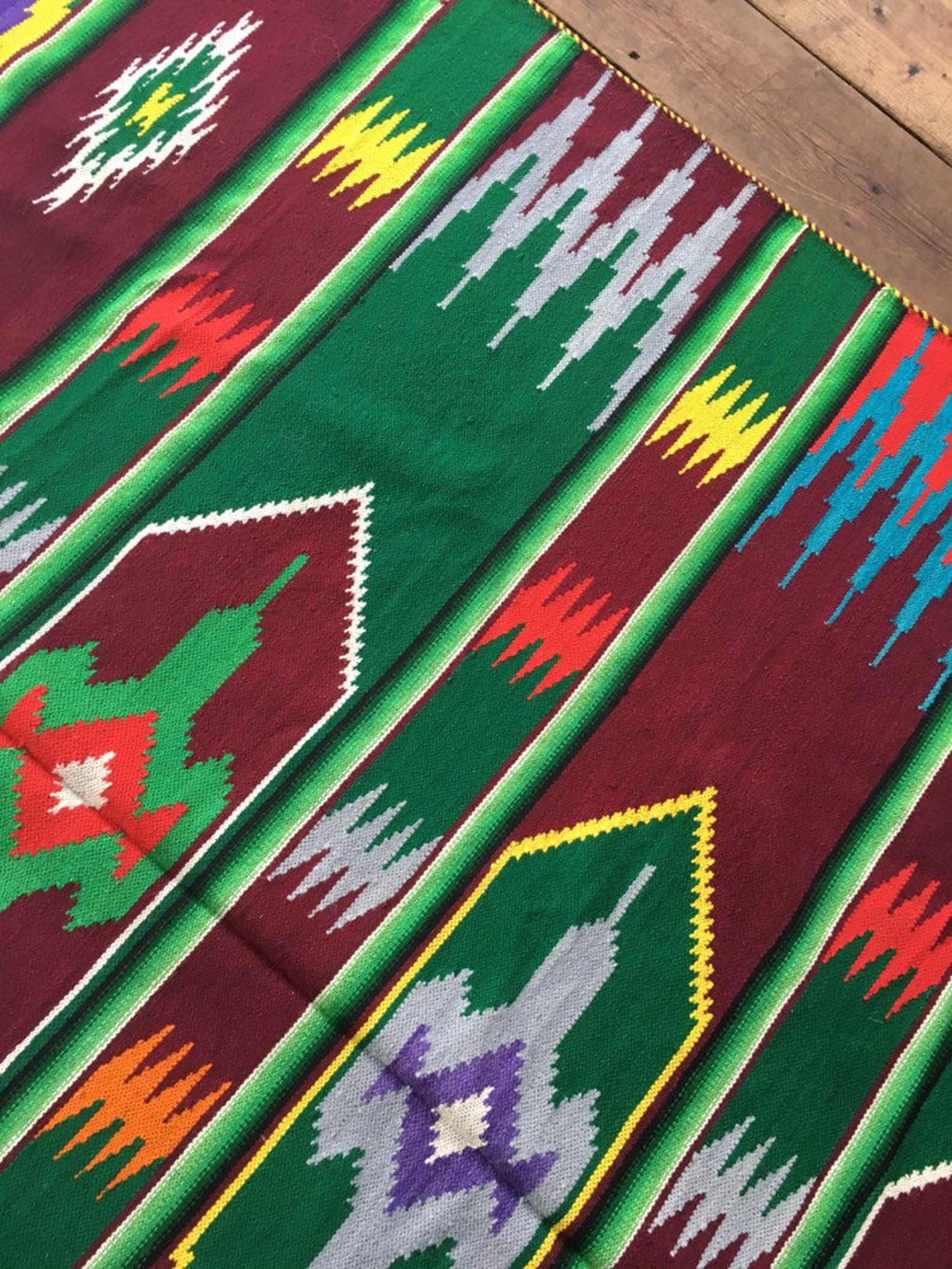 Vintage Southwestern Wool Wall Hanging Rug Throw - Etsy