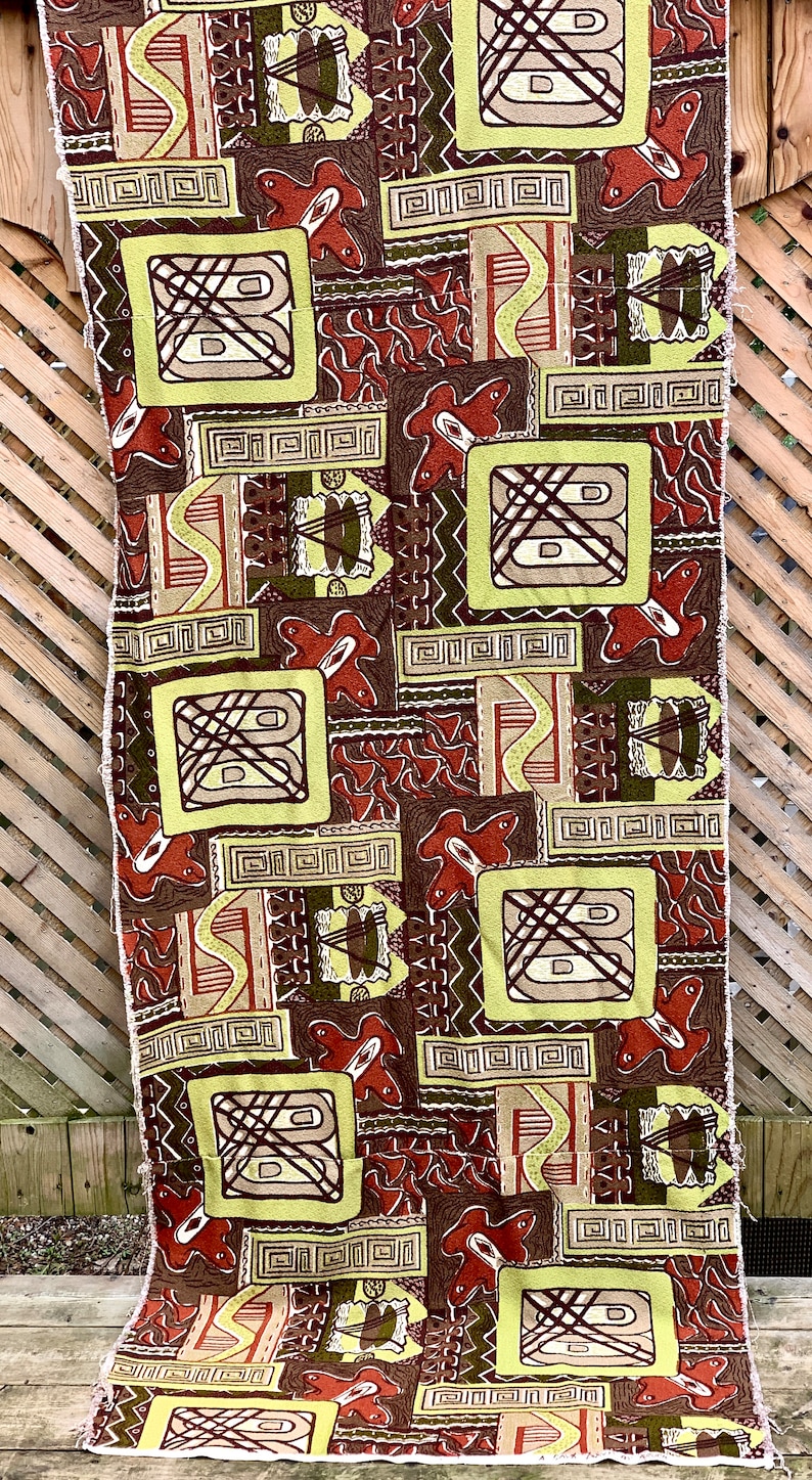 Vintage Barkcloth Fabric Panel Tiki Barkcloth - Etsy