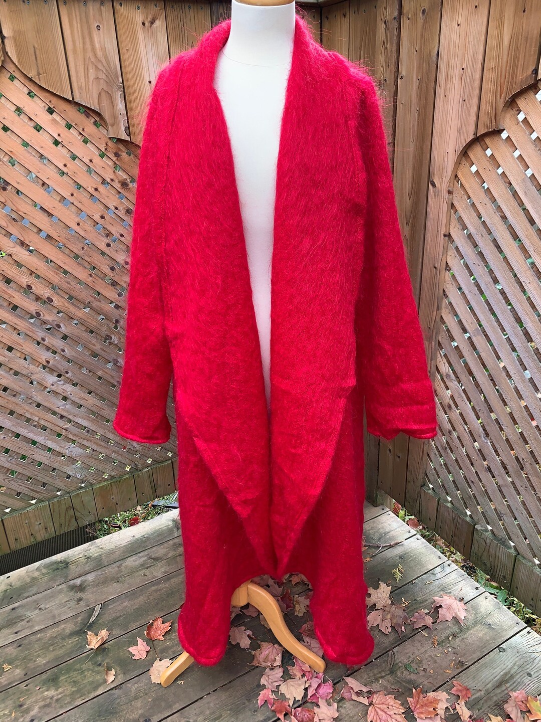 Vintage Mohair Coat Cover up Cloak Red Mohair - Etsy