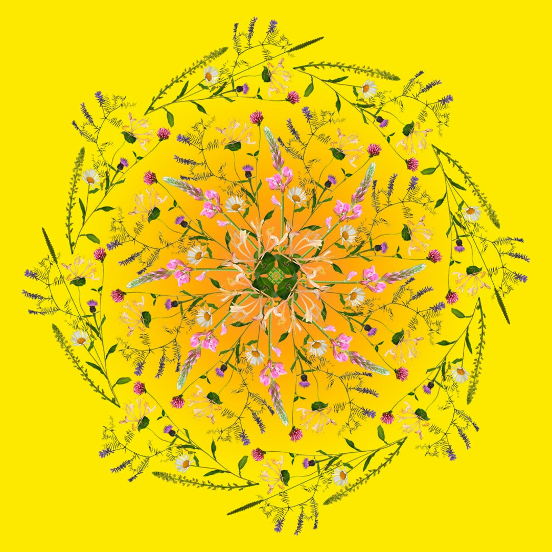 Summer Solstice Wild Flower Mandala Print. Limited Edition of 250, Best ...