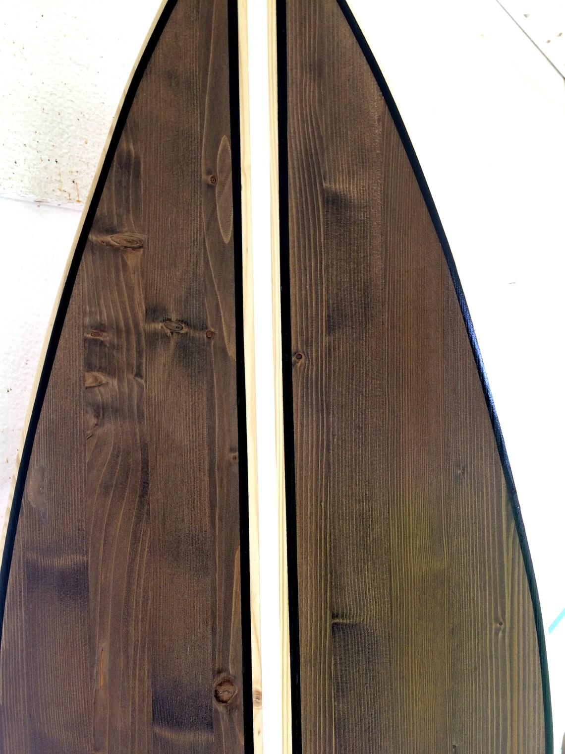 Vintage Style Stained and Natural Striped Surfboard Wall Art - Etsy