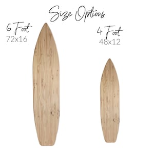 Choose From 4 - 6 Foot UNFINISHED Natural Wood Surfboard Wall Art ...