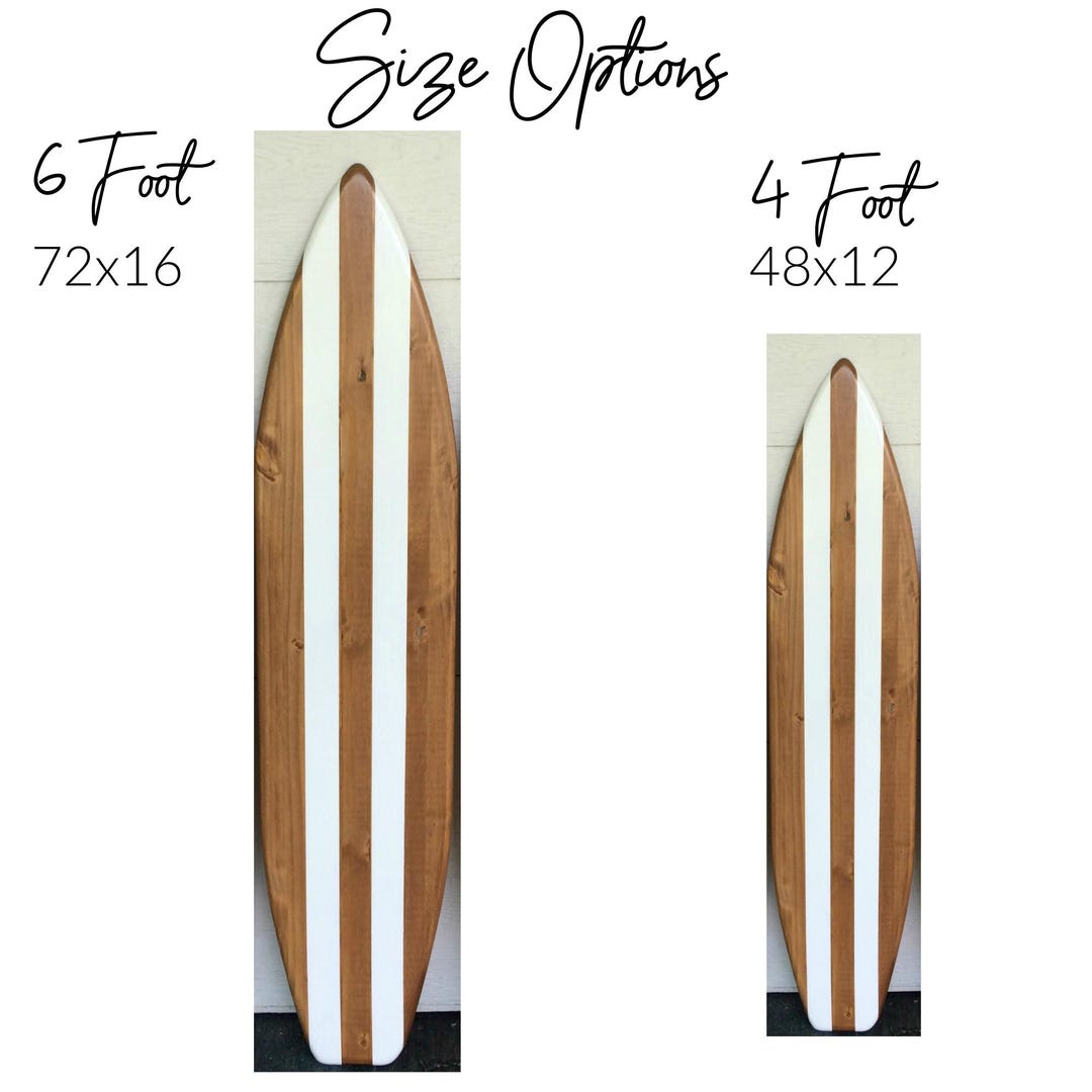 Classic Hawaiian Style Surfboard Wall Art Stained With 2 Stripes Decor ...
