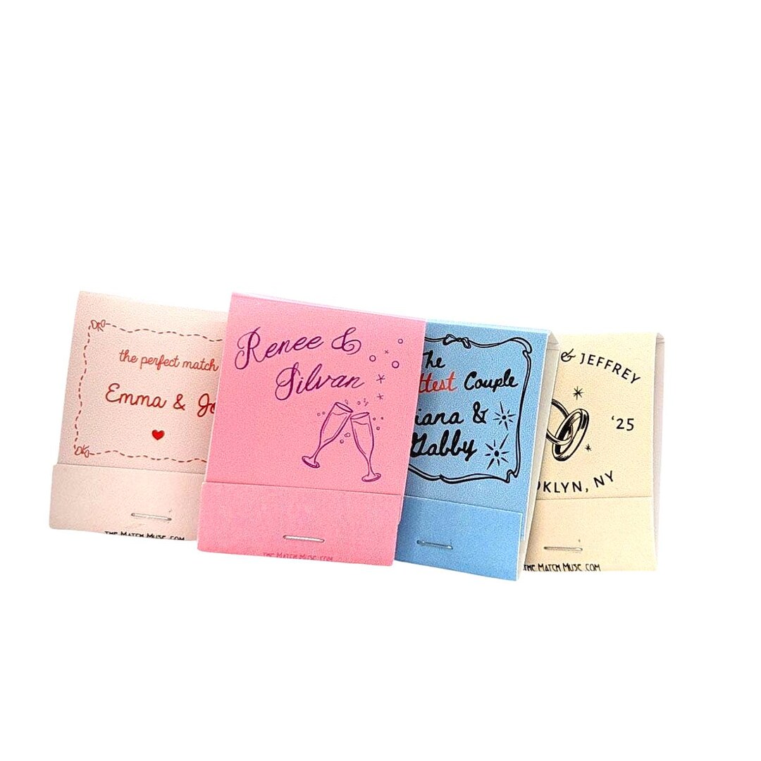 Custom Wedding Matchbooks Personalized Matches Wedding Favors Bridal ...