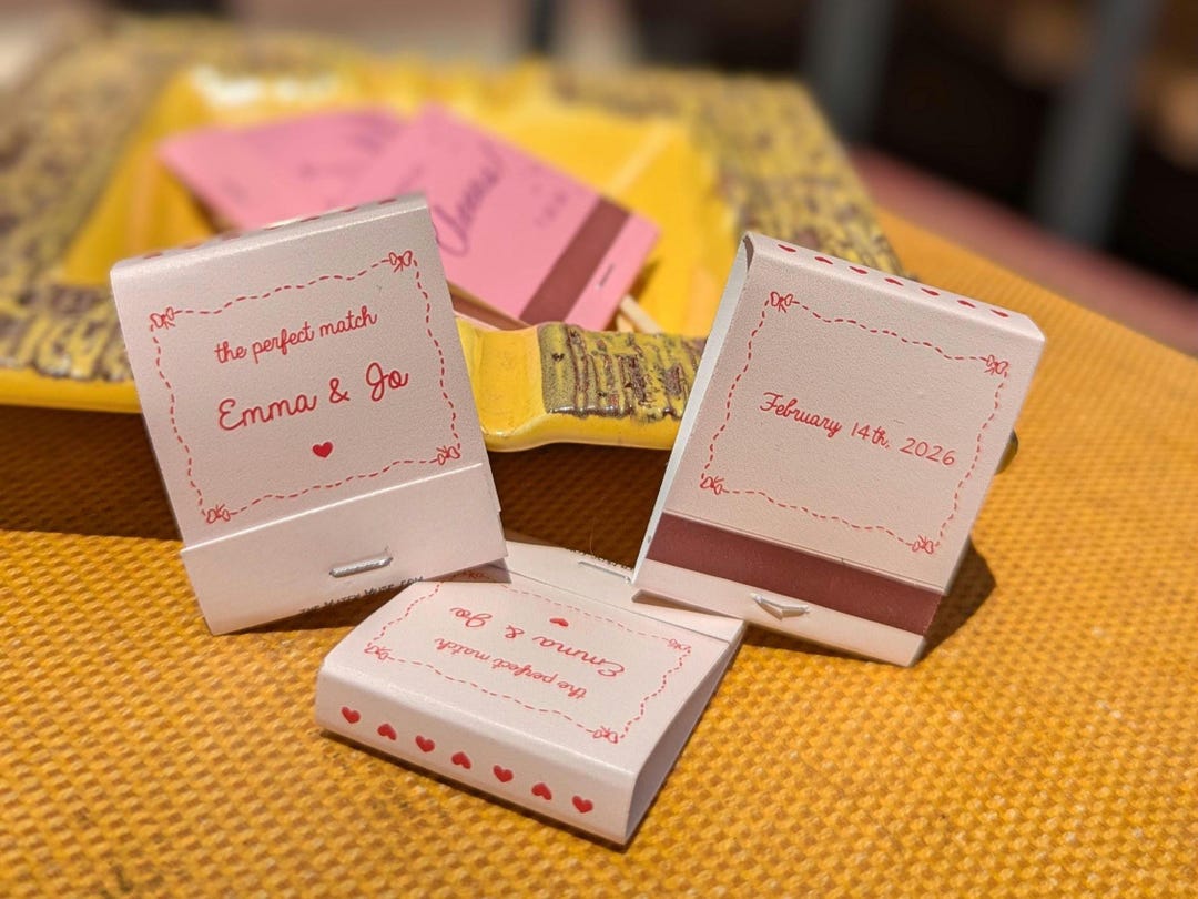 Personalized Wedding Matchbooks: Custom Bridal Shower Favors - Etsy
