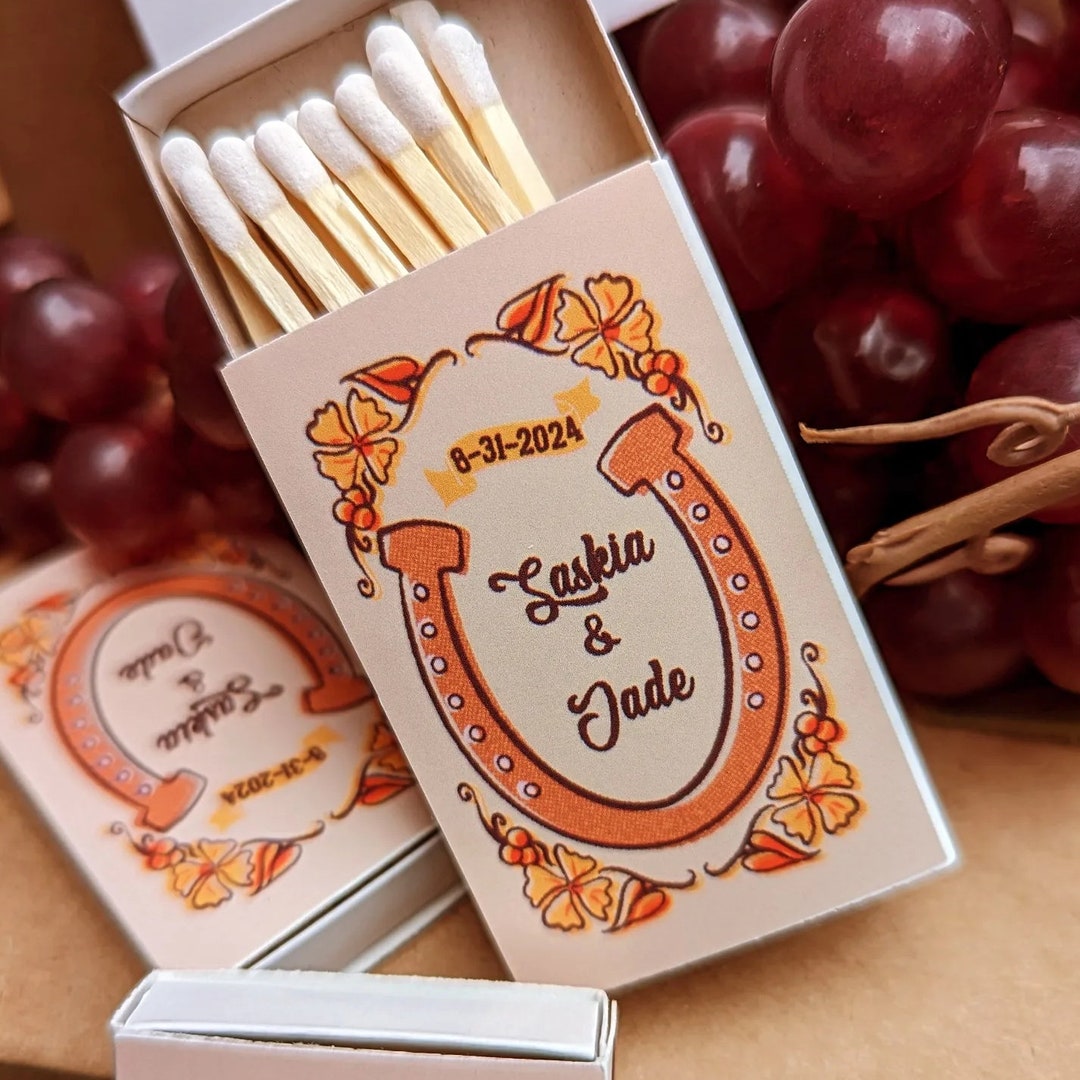 CUSTOM Matches Wooden Matchsticks in Custom Matchboxes Wedding, Bridal ...