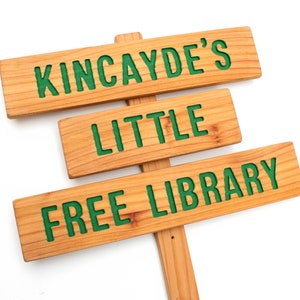 Custom Free Library Sign, Little Library Marker, Yard Art, Driveway ...