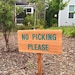 NO PICKING PLEASE Sign, Outdoor Marker, Yard Art, Flower Signage, Fruit ...