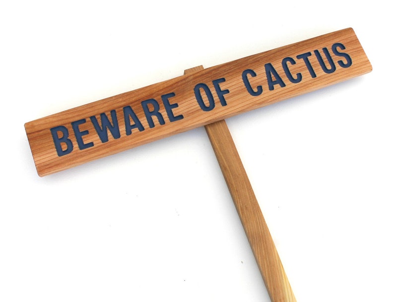 Beware of Cactus Sign Caution Marker Outdoor Sign Yard Art | Etsy