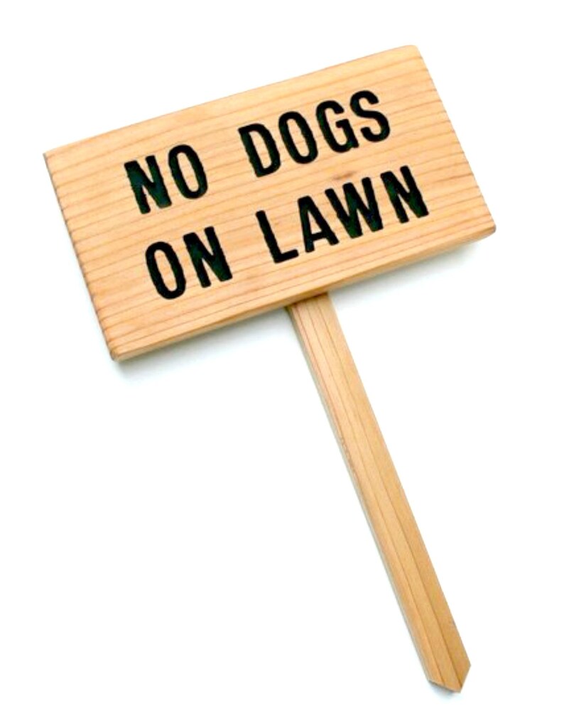 No Dogs on Lawn, Dog Walker Sign, No Poop Sign, Outdoor Marker, Yard ...
