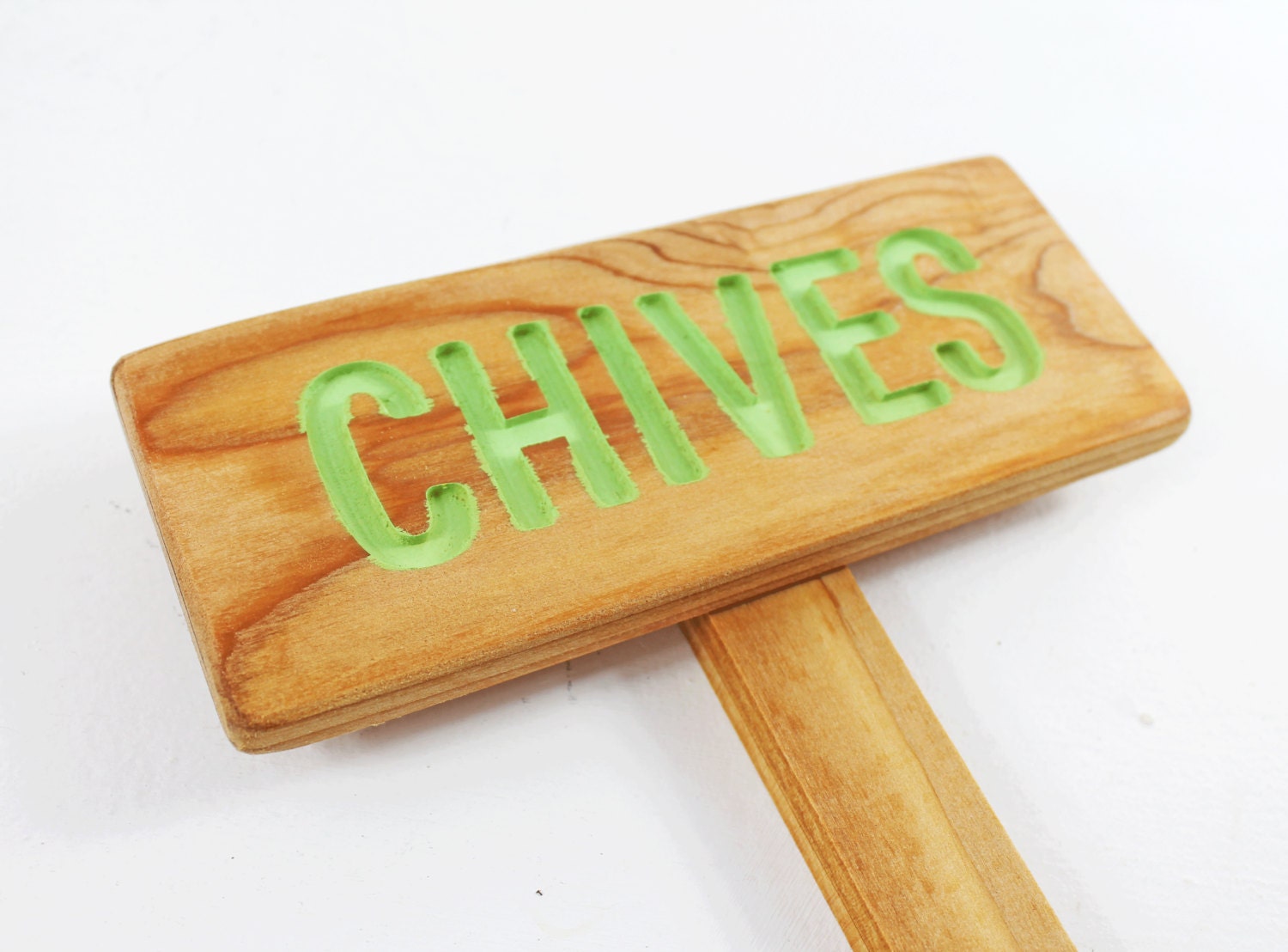 CHIVES Garden Sign, Painted & Oil Sealed Cedar Wood: Hand Routed ...
