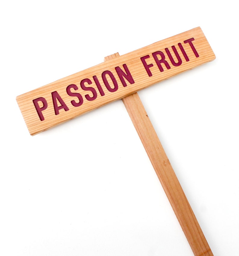 PASSION FRUIT Sign, Outdoor Marker, Yard Art, Garden Sign, Fruit Sign ...
