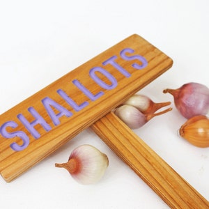 SHALLOTS Plant Marker, Outdoor Sign, Yard Art, Vegetable Sign, Bulb ...