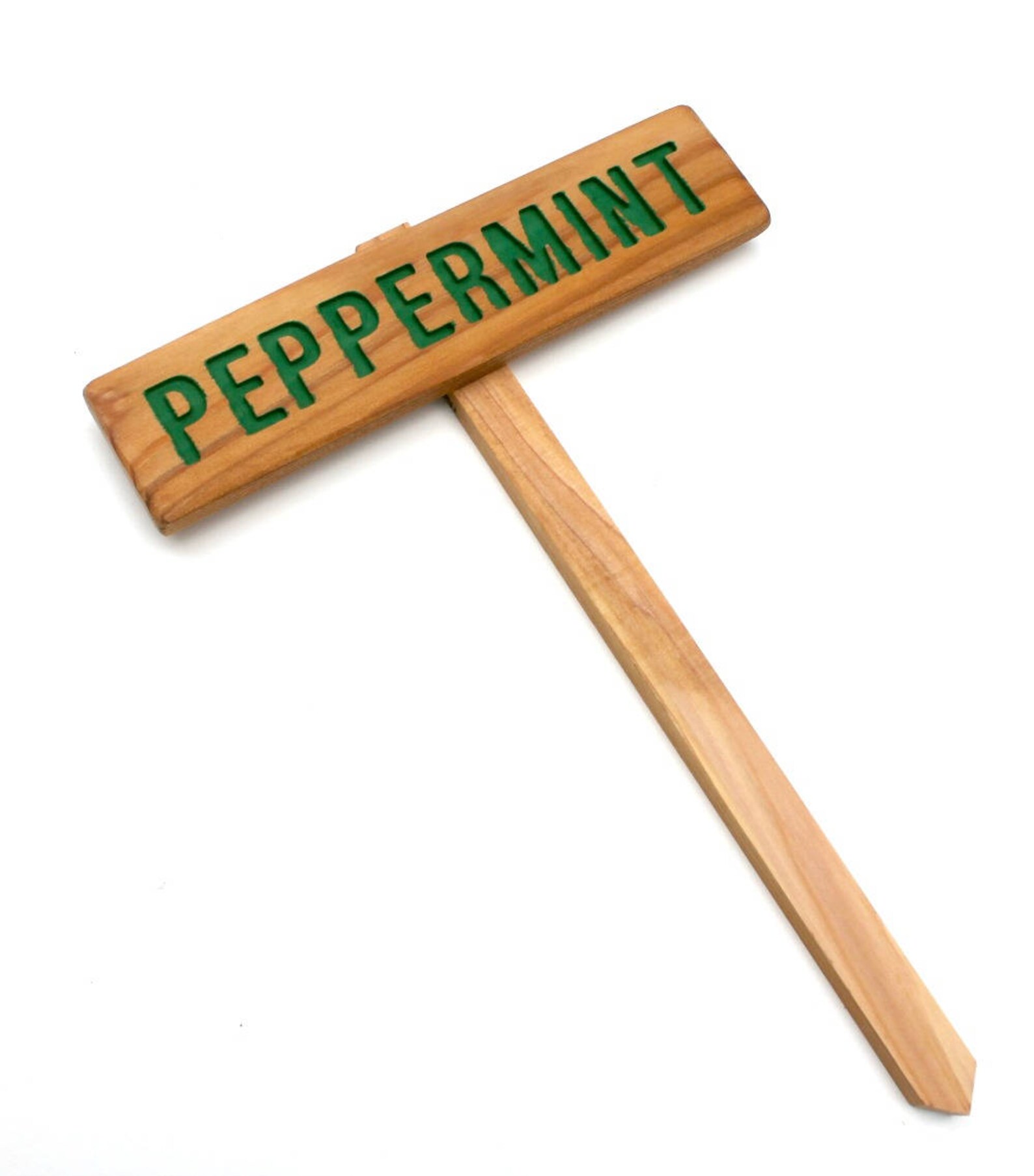 PEPPERMINT Garden Sign Painted & Oil Sealed Cedar Wood: Hand - Etsy