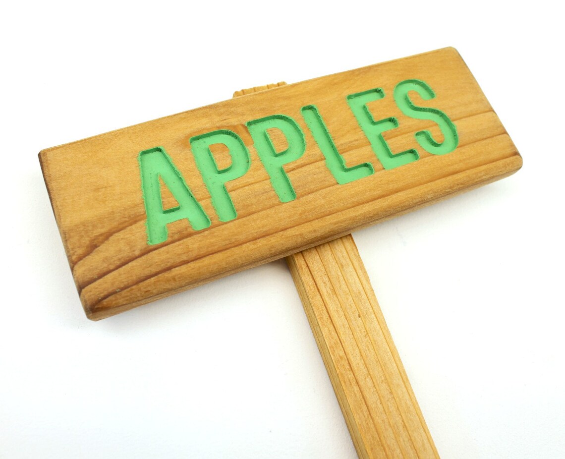 APPLES Sign Outdoor Sign Yard Art Fruit Tree Marker | Etsy